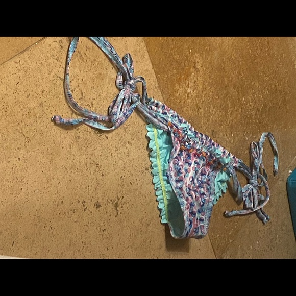 mar de rosas | Swim | Mar De Rosas Swimwear Bikini Scrunched Beaded ...